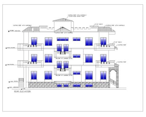 Usa2d Multistory Elevations Commercial Building Dwg 28 Thousands Of