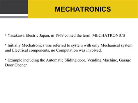 Mechatronics PPT Robotics Technology Computing