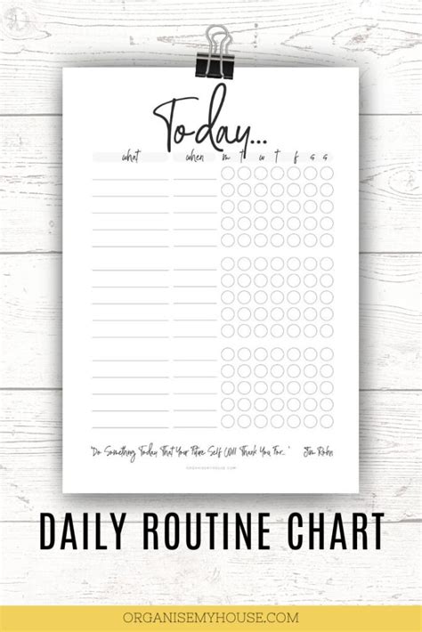Free Printable Daily Routine Chart For Adults A4 Letter