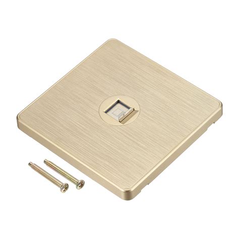 Uxcell Ethernet Socket Single Port Rj45 Cat6 Wall Plate Gold Tone For Ethernet Cable Networking