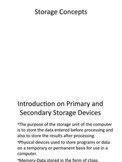 Primary And Secondary Memory Pdf Random Access Memory Computer Data Storage