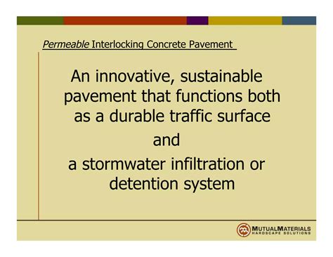 Permeable Interlocking Concrete Pavers Ppt Free Download