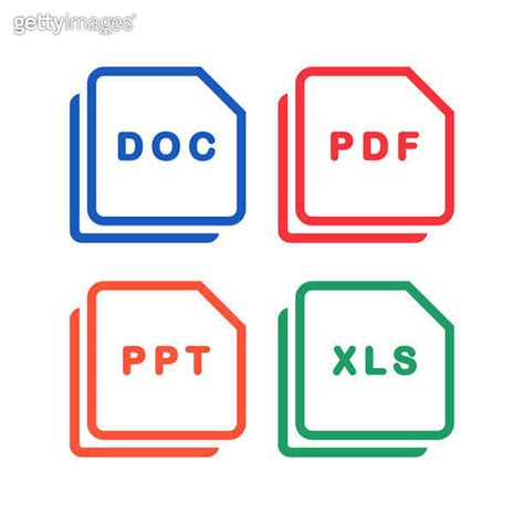 File Type Format And Extension Of Documents Pdf Doc Ppt And Xls 1345304785 게티이미지뱅크