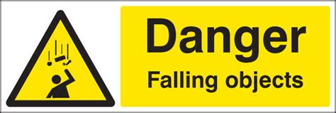 Danger Falling Objects Sign Warning Safety Signs