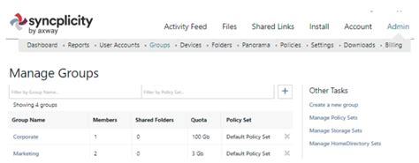 allocating storage quota for a group support home