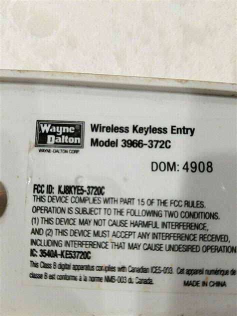 Wayne Dalton 5 Button 3966 372c Keypad Prodrive Classic Drive Quantum Garage Door Info Spot