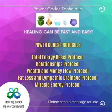 Power Codes Protocols Power Codes Healing Technique