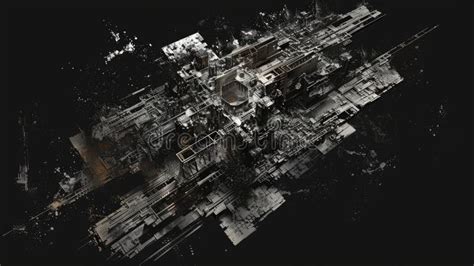Abstract Technology Circuit Board Design With Black And Orange Elements