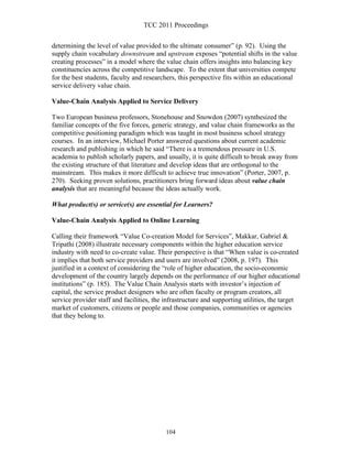 Value Chain Analysis Of Applied Online Learning PDF