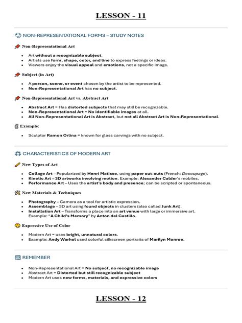Cpar 2nd Examination Study Notes 1 Pdf Abstract Art Printmaking