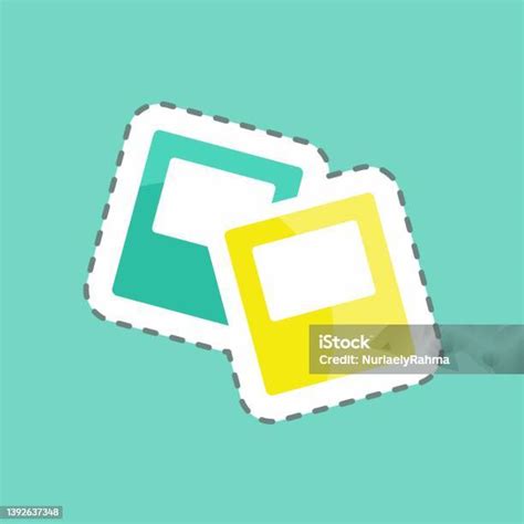 스티커 라인 컷 포트폴리오 관리 It 서비스 기호에 적합합니다 편집 가능한 간단한 디자인 디자인 템플릿 벡터 간단한 기호 그림