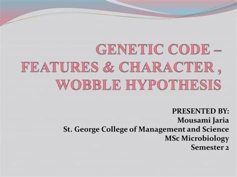 genetic code features and character pptx programming languages computing