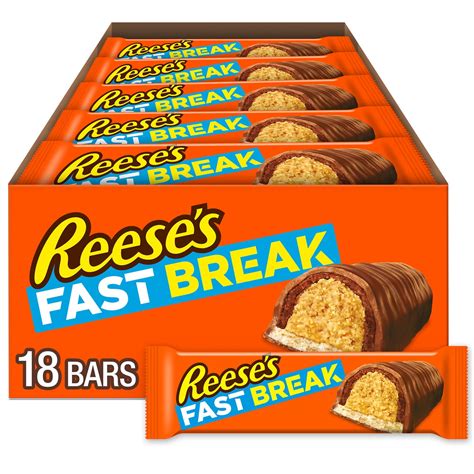 Reeses Fast Break Milk Chocolate Peanut Butter And Nougat Candy Bars 1