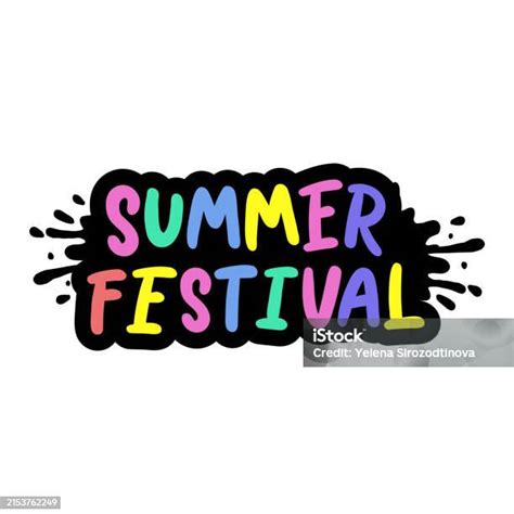자필 문구 Summer Festival 따뜻한 계절 레터링 타이포그래피 카드 초대장 달필 인사말 카드입니다 로고 배지 아이콘 배너 포스터 스티커 인쇄 계절에 대한 스톡 벡터