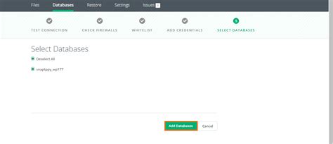 setting up codeguard database