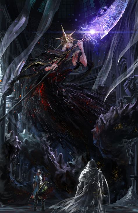 Ashen One Aldrich Devourer Of Gods And Anri Of Astora Dark Souls And 2 More Drawn By