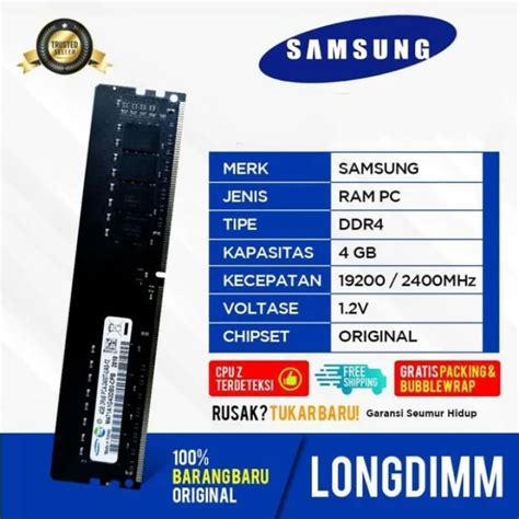 Ram Samsung Ddr4 4gb Pc19200 Longdim Lazada Indonesia
