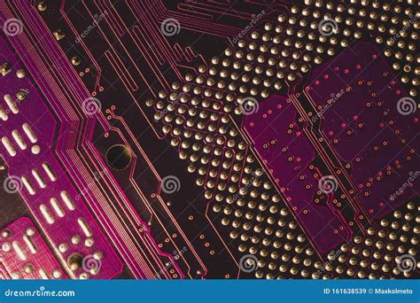 Processor Pins Macro Computer Motherboard Close Up Cpu Pins On A