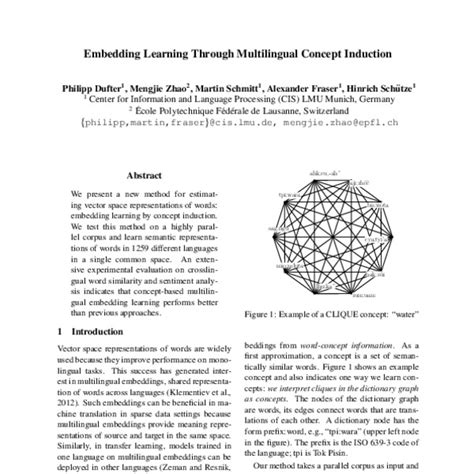 Embedding Learning Through Multilingual Concept Induction Acl Anthology