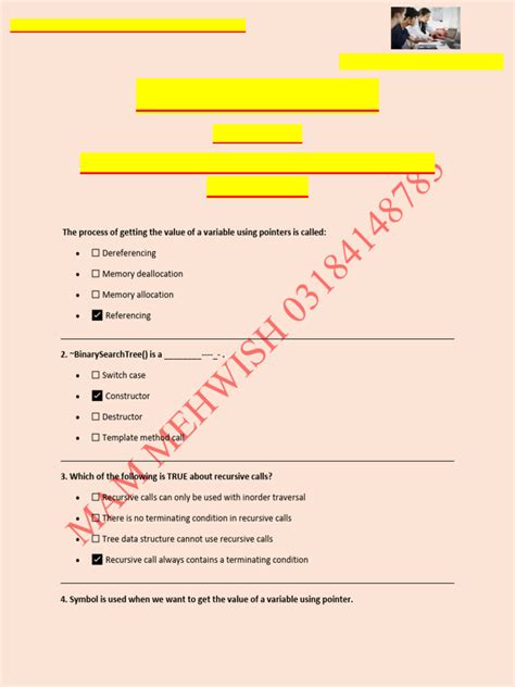 Cs301 Mcqs Mid Oct2024 Mam Mehwish Pdf Pointer Computer
