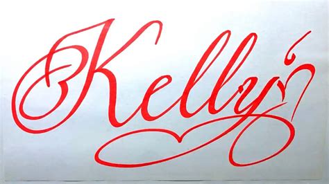 Kelly Name Signature Calligraphy Status How To Cursive Write With Cut