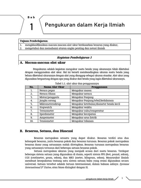 Modul 10 Sma Fisika Bab 1 Pengukuran Dlm Kerja Ilmiah Kp 1 Layout Ta 22 23 Pdf