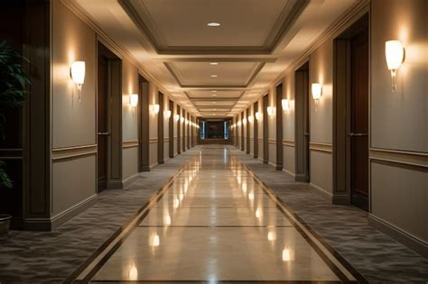 Free Ai Image View Of Luxurious Hotel Hallway