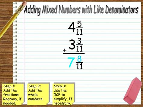 PPT Adding And Subtracting Mixed Numbers With Like Denominators PowerPoint Presentation ID