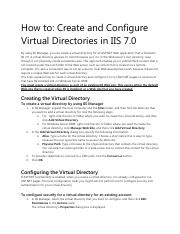 How To Virtual Web Directory And Configure Pdf How To Create And