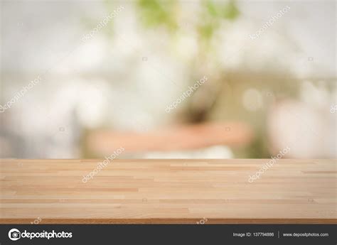 Wooden Table With Abstract Background Stock Photo Phonlamai