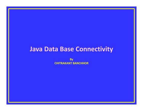 Java Database Connectivity Jdbc Part 1 Ppt Free Download