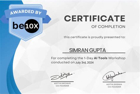 Simran Gupta On Linkedin I Have Successfully Completed An Intensive Ai Workshop 🎉 Im Grateful
