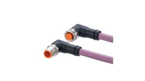 Evc953 Ifm Electronic Right Angle Male 5 Way M12 To Right Angle Female 5 Way M12 Communication