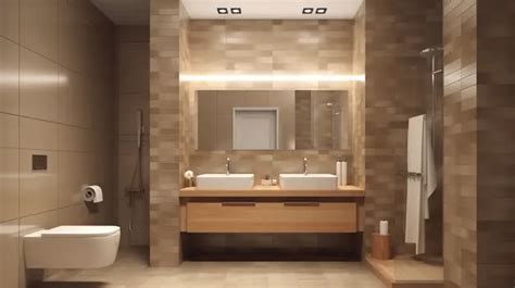 4 갈색 톤의 욕실의 3d 일러스트 무료 다운로드 사진 그림 및 배경 이미지 Pngtree