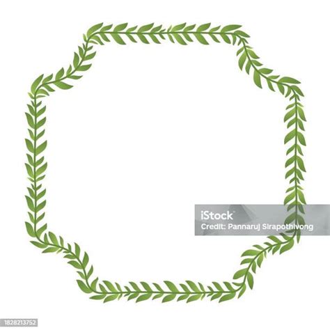 플라크 모양 녹색 잎 꽃 프레임 화 환 프레임 그림 벡터 사진 프레임 꽃 테두리 장식 식물 가지 요소 수상자 상 0명에 대한 스톡 벡터 아트 및 기타 이미지 Istock