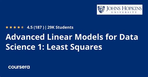 Advanced Linear Models For Data Science 1 Least Squares Coursera