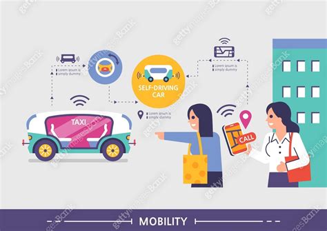 이동성 컨셉 운송수단 인조물건 기술 과학과기술 4차산업혁명 산업혁명 택시 무인자동차 무인자동차 자동차 이미지 Jv12107568 일러스트