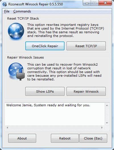reset tcp ip stack win vista
