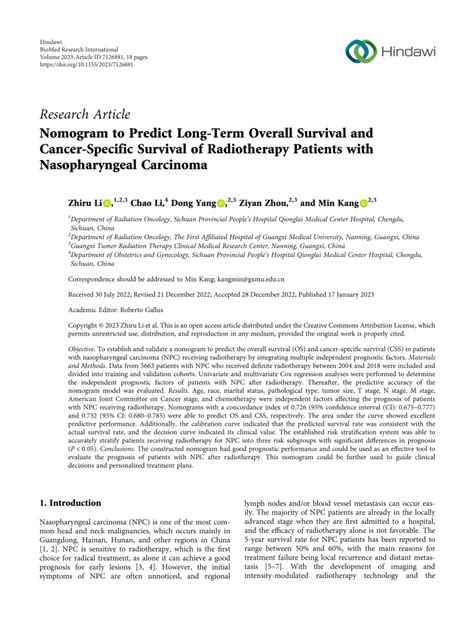 Pdf Nomogram To Predict Long Term Overall Survival And Cancer Specific Survival Of