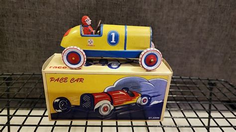 St John Tin Toy Collection Series Wind Up Tin Small Speedway Race Car