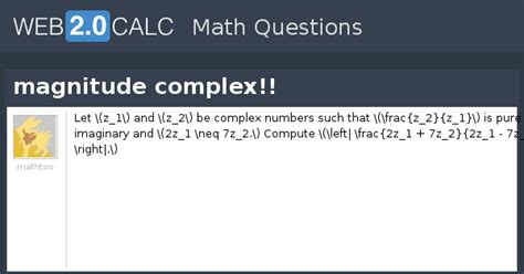 View Question Magnitude Complex