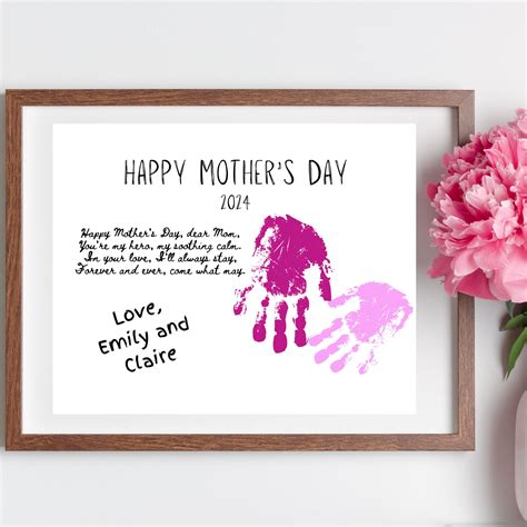 Mothers Day Handprint Art Poem Custom Keepsake T Pdf Etsy Uk