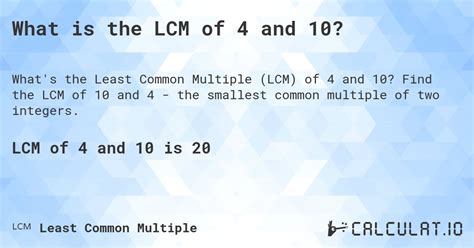 What Is The Lcm Of 4 And 10 Calculatio