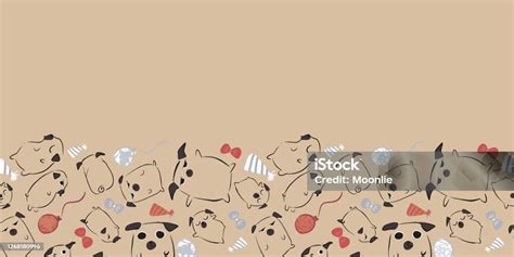 퍼그 개 나비 넥타이 파티 모자 풍선 프레임 테두리 원활한 패턴 개에 대한 스톡 벡터 아트 및 기타 이미지 개 발톱 달린 발 액자 Istock