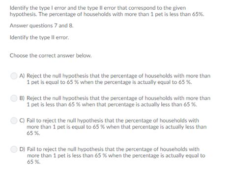 Solved Identify The Type I Error And The Type Il Error That