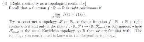 Solved 4 Right Continuity As A Topological Continuity