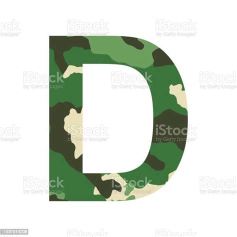 영어 알파벳 문자 D 흰색 배경에 고립 된 카키색 스타일 벡터 군사에 대한 스톡 벡터 아트 및 기타 이미지 군사 그래피티 디자인 Istock