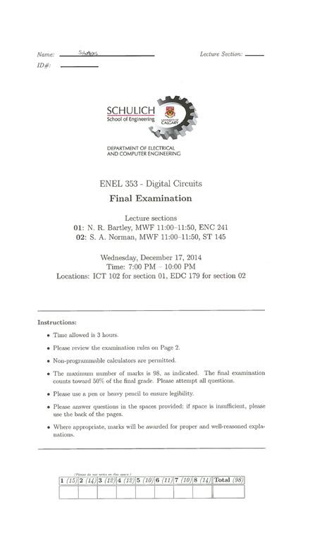 Exam December 2014 Questions And Answers Enel 353 Warning Decodescan Unexpected Mcu Data