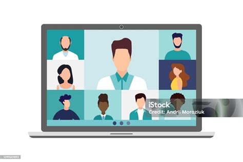 화상 컨퍼런스 콜 원격 프로젝트 관리 격리 친구들과 채팅 현대적인 스타일의 벡터 일러스트레이션 가상현실에 대한 스톡 벡터 아트 및 기타 이미지 Istock