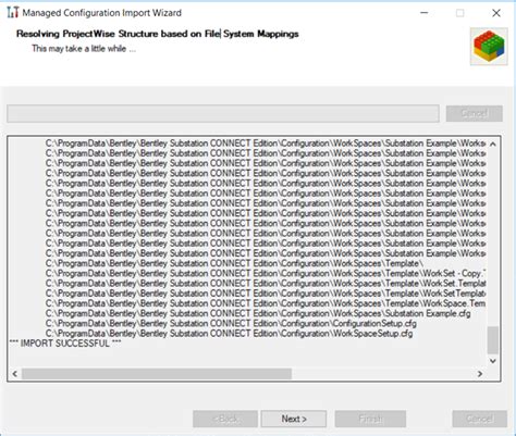 step 1 import workspace and dataset files into projectwise